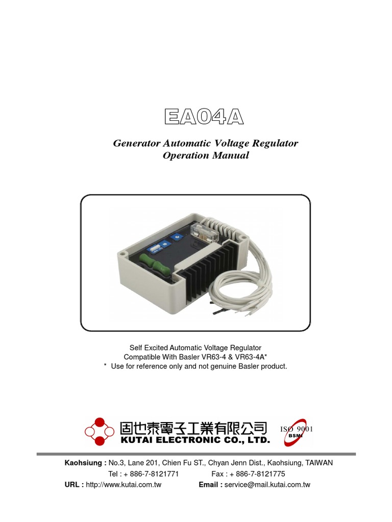 EA04A | PDF | Electric Generator | Voltage