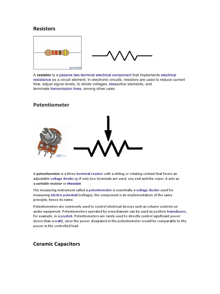 Resistors: Potentiometer | PDF | Diode | Mosfet