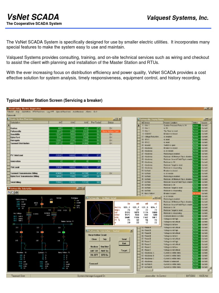 Vsnet Scada: Valquest Systems, Inc | PDF | Scada | Electrical Substation
