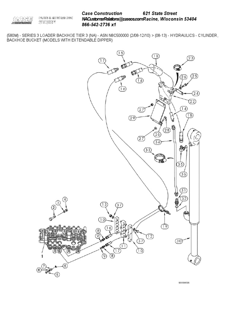 Hydraulics - Cylinder, Backhoe Bucket (Models With Extendable Dipper ...