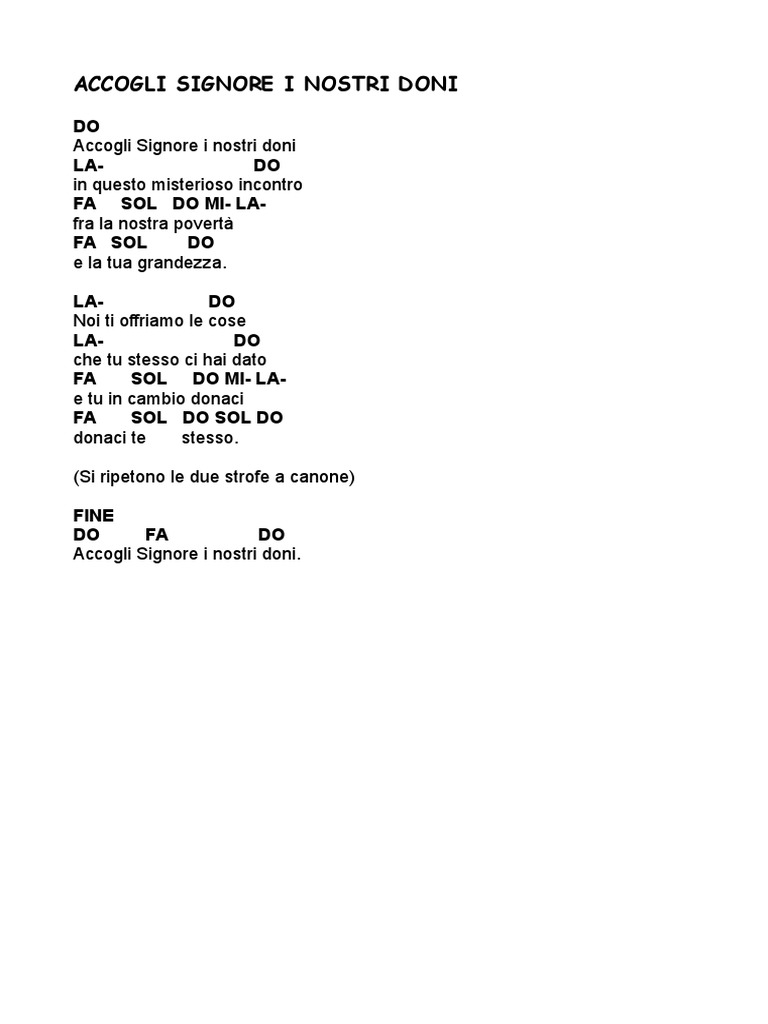Acc Accogli Signore I Nostri Doni PDF 12912 | PDF