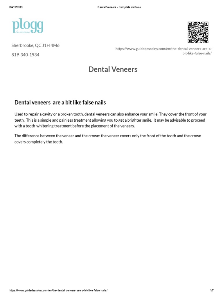 Dental Veneers - Template Dentaire - PDF DENTAL VENEERS | PDF ...