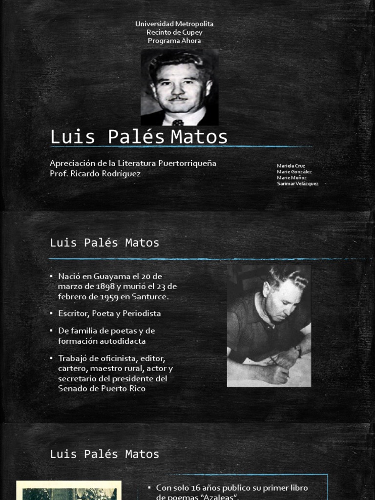Luis Palés Matos: Poeta y Activista Puertorriqueño | PDF