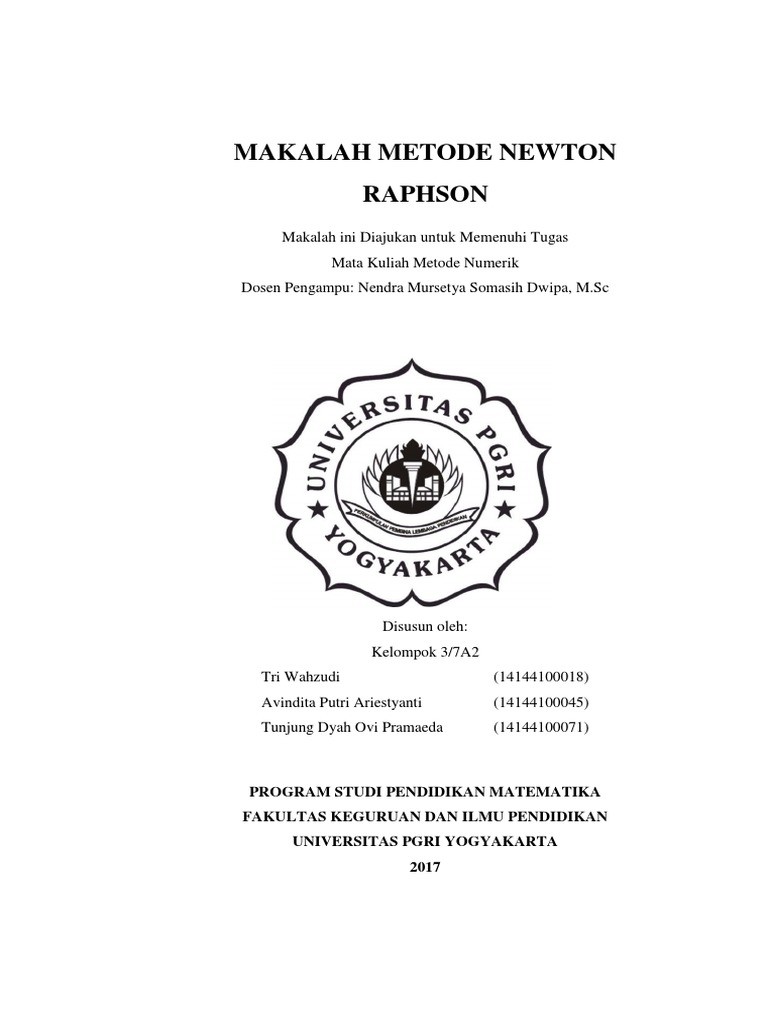 Makalah Metode Numerik Newton Raphson | PDF