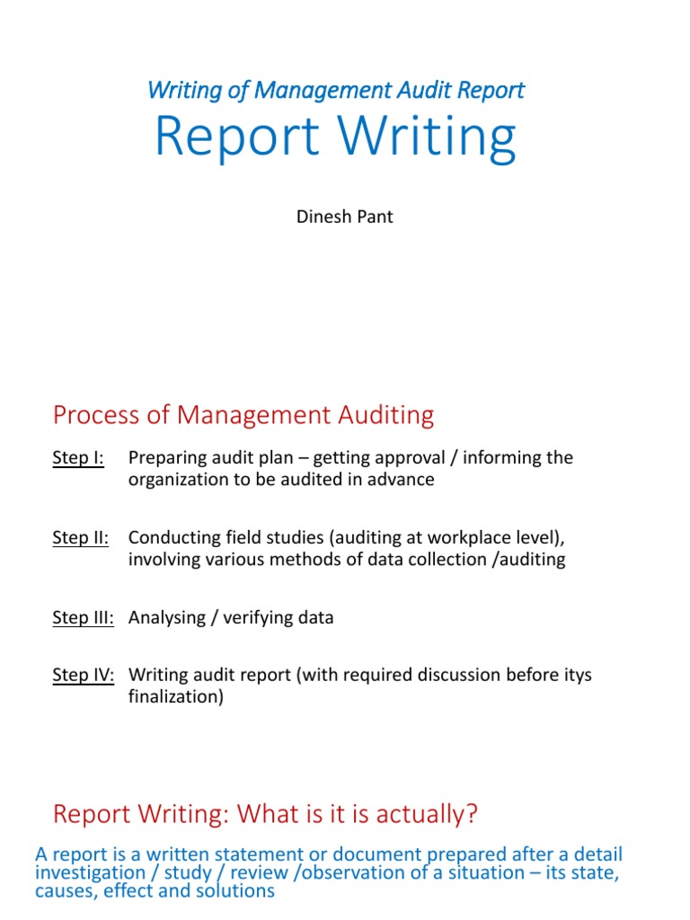 MGMT Audit Report Writing | PDF | Auditor's Report | Audit