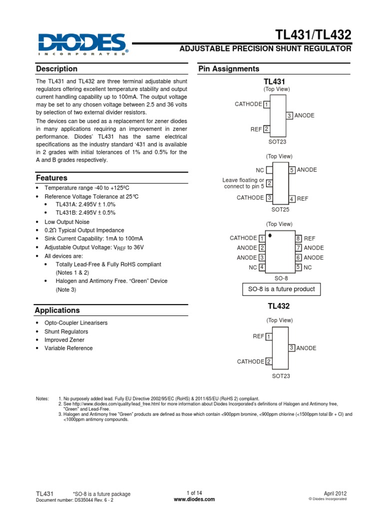 TL431 432 PDF | PDF | Anode | Amplifier