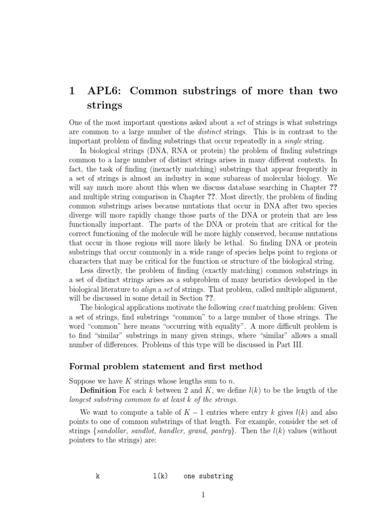 Common Sub Strings | Download Free PDF | Algorithms And Data Structures | Teaching Mathematics