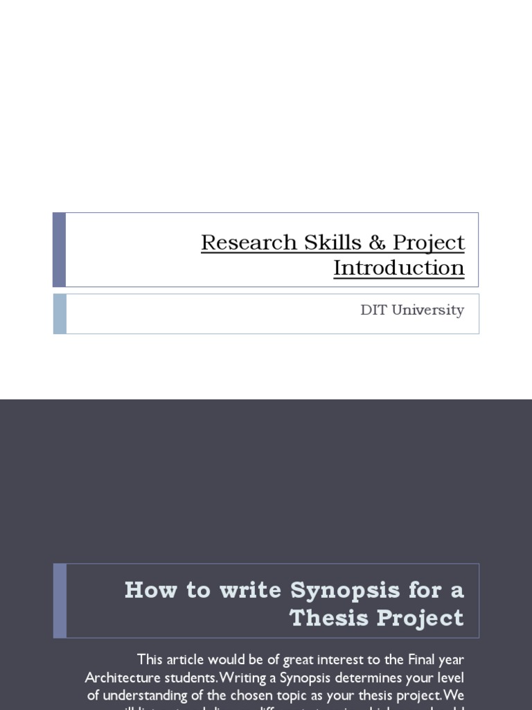 How To Write Synopsis - 1 | PDF | Thesis | Case Study