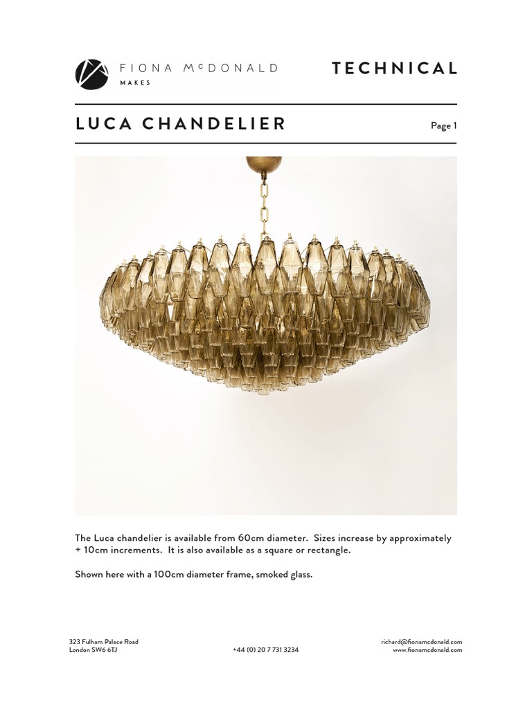 Luca Chandelier Technical 1 | PDF | Glasses | Manufactured Goods