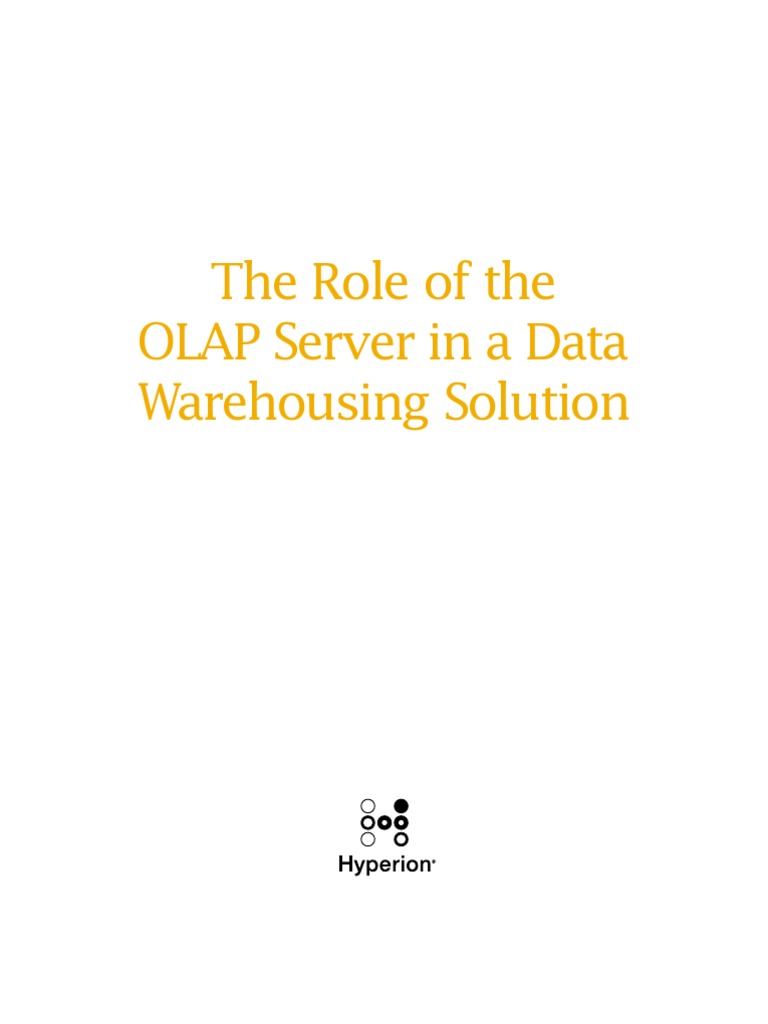 Olap In A Data Warehousing Solution 128690 Pdf Data Warehouse Relational Database