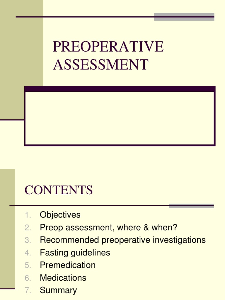 #1 Pre Op Assessment | PDF | Anesthesia | Hypertension