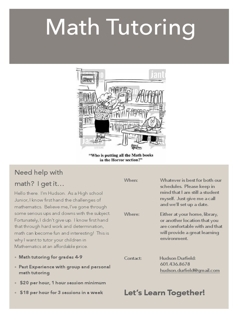 Tutoring Flyer | PDF | Learning | Behavior Modification