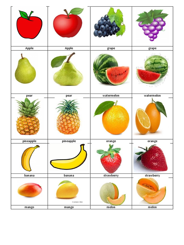A List of Common Fruits Paired Together | PDF | Foods | Fruit