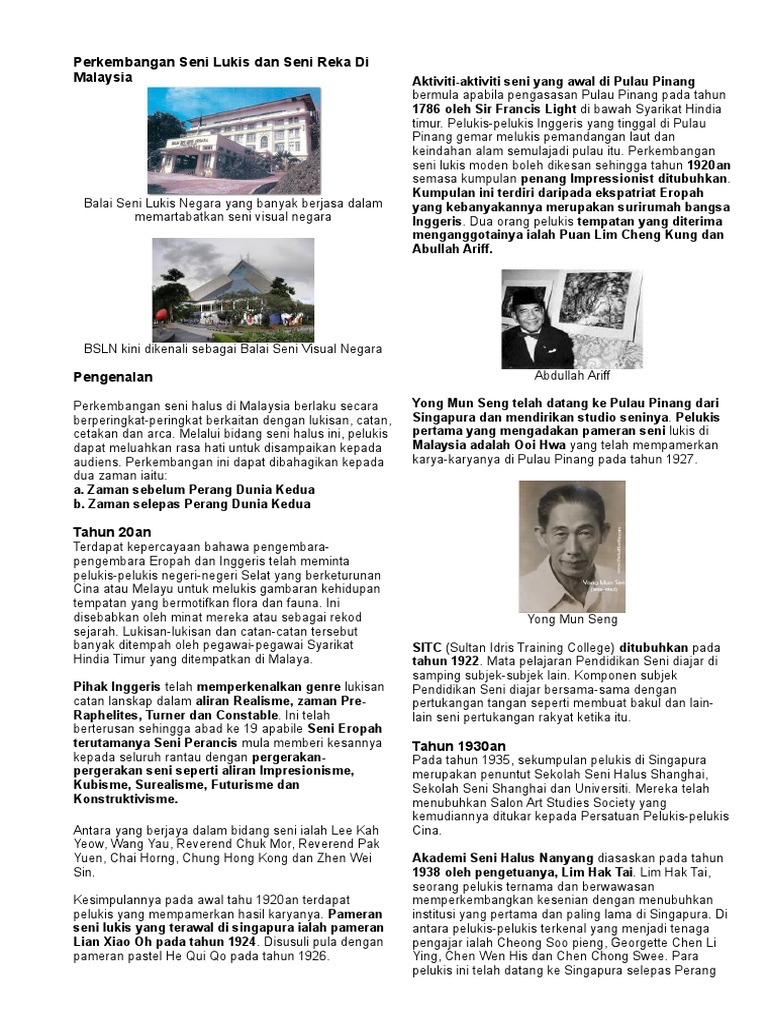 Nota Perkembangan Seni Visual T1 | PDF