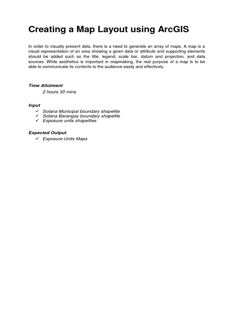 Creating A Map Layout Using Arcgis: Time Allotment | PDF | Map ...