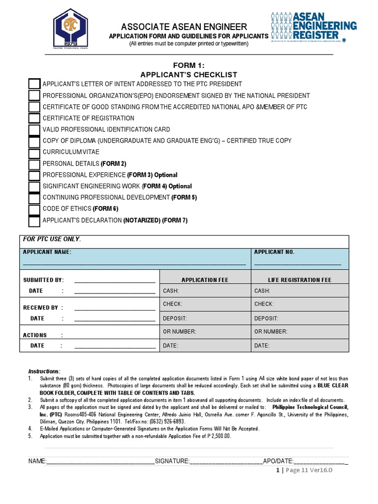 Associate ASEAN Engineer Application Guide | PDF | Employment | Profession