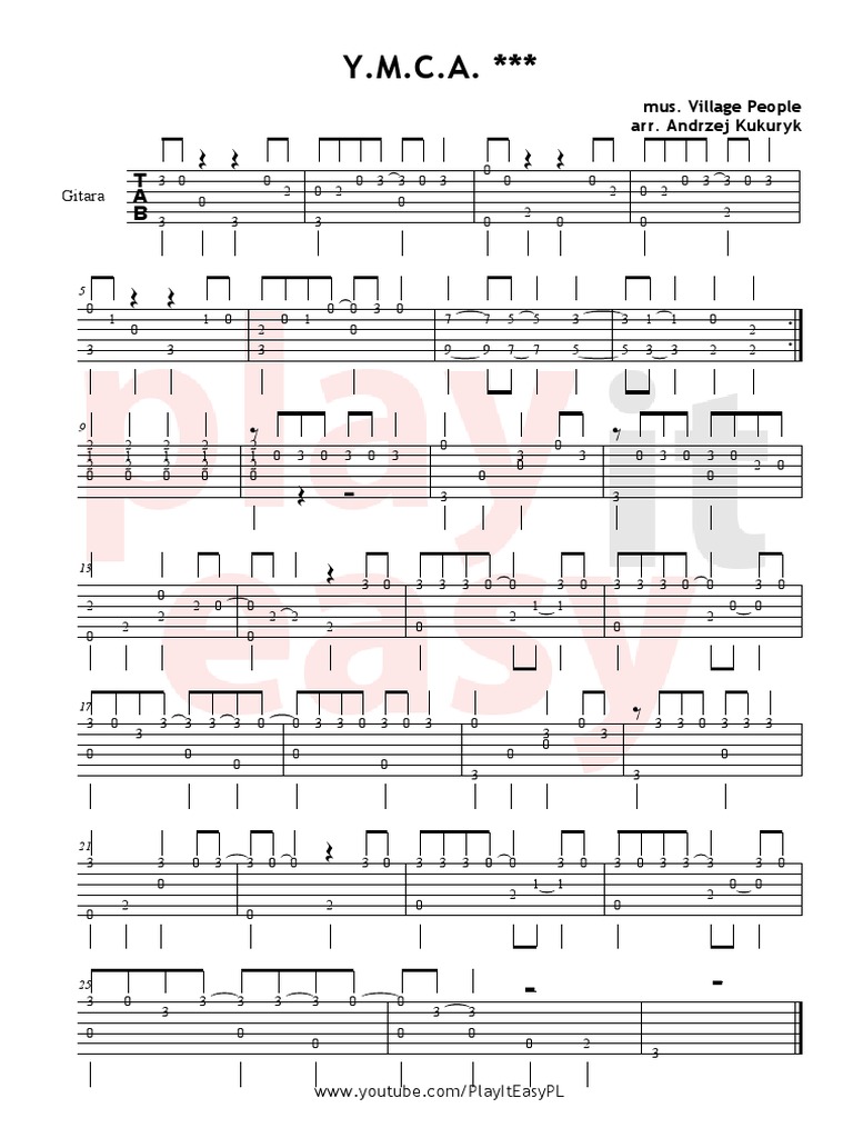Play It Easy (Tab) - Village People - Ymca | PDF | Ymca | Leisure