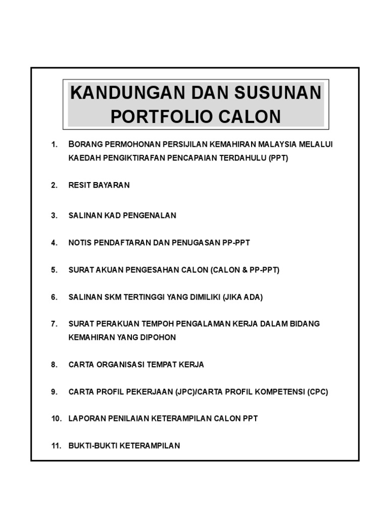 Susunan Portfolio SKM | PDF