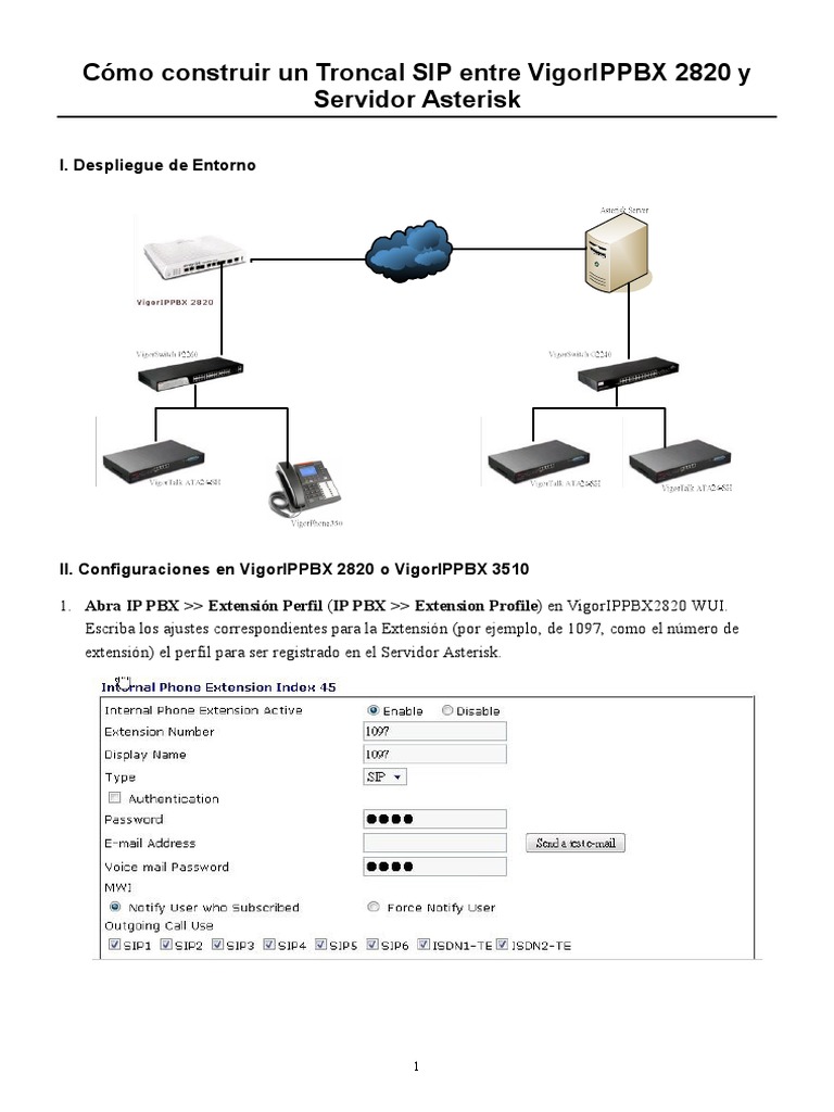 Cómo Construir Un Troncal SIP Entre VigorIPPBX 2820 y ... - DrayTek ...