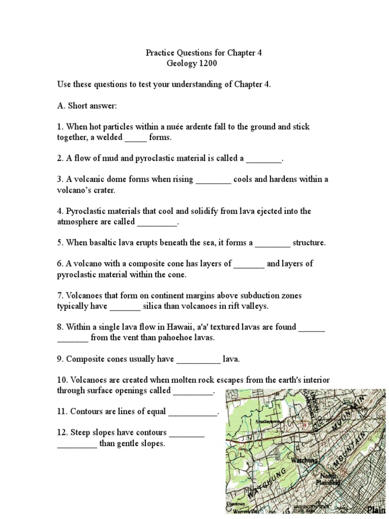 Homework For Volcanoes From Geology 1200 | PDF | Lava | Volcano