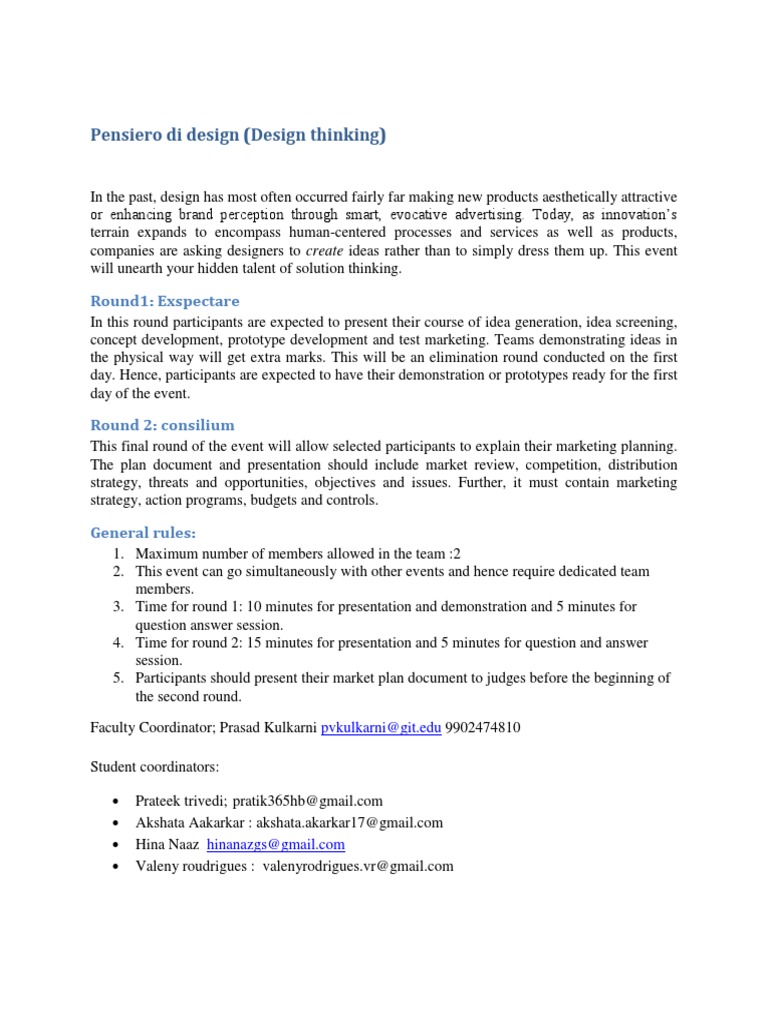 Pensiero Di Design (Design Thinking) : Round1: Exspectare | PDF ...