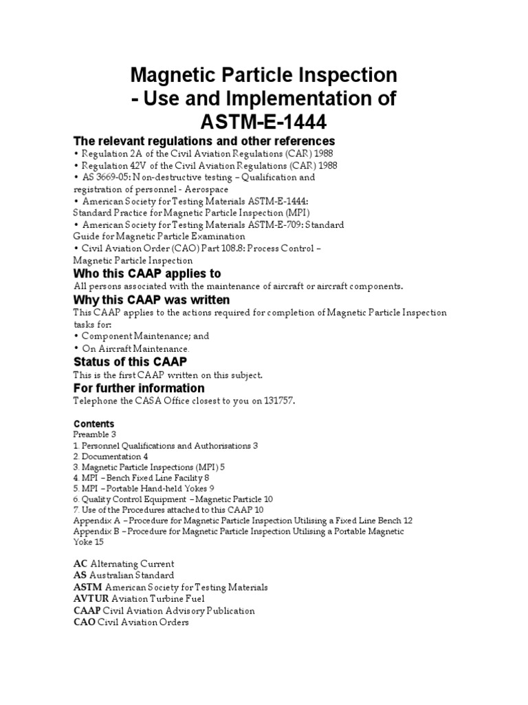 Magnetic Particle Inspection | Download Free PDF | Nondestructive ...