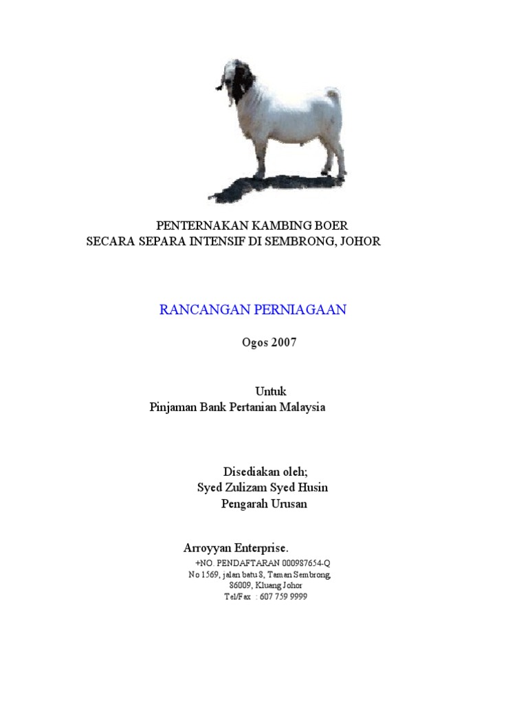 Contoh Kertas Kerja Projek Ternakan Kambing | PDF