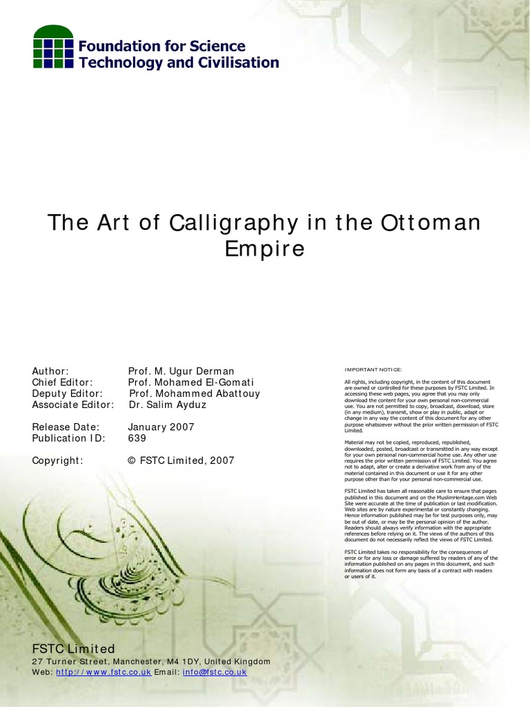 Art of Calligraphy in The Ottoman Empire Long PDF | PDF | Calligraphy ...