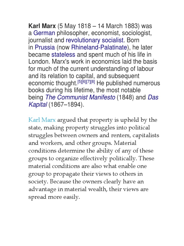 Karl Marx | Karl Marx | Exploitation Of Labour