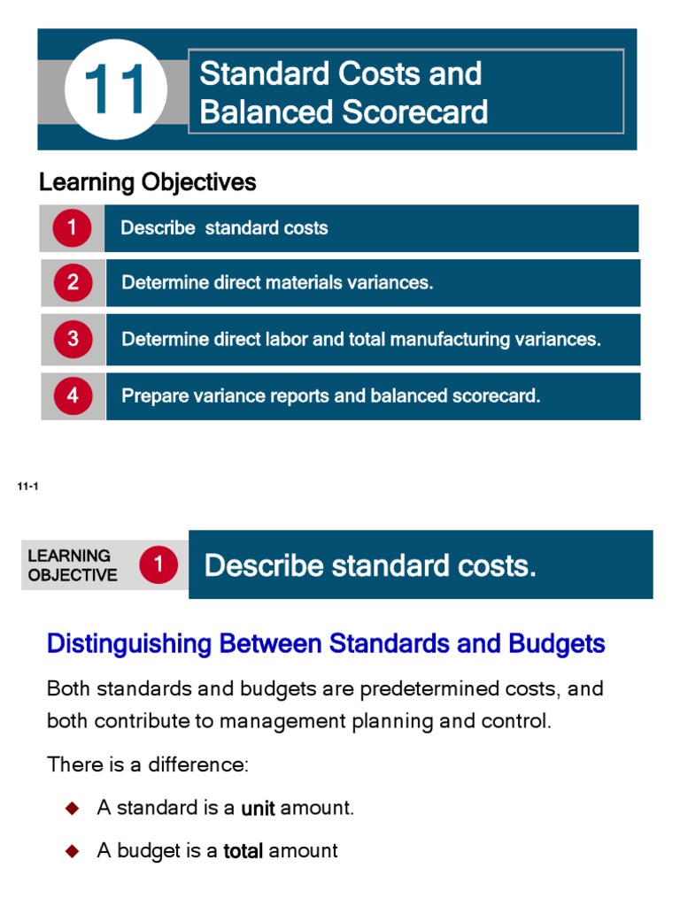Chapter 11 - Standard Cost & Balance Scorecard | PDF | Cost Accounting ...