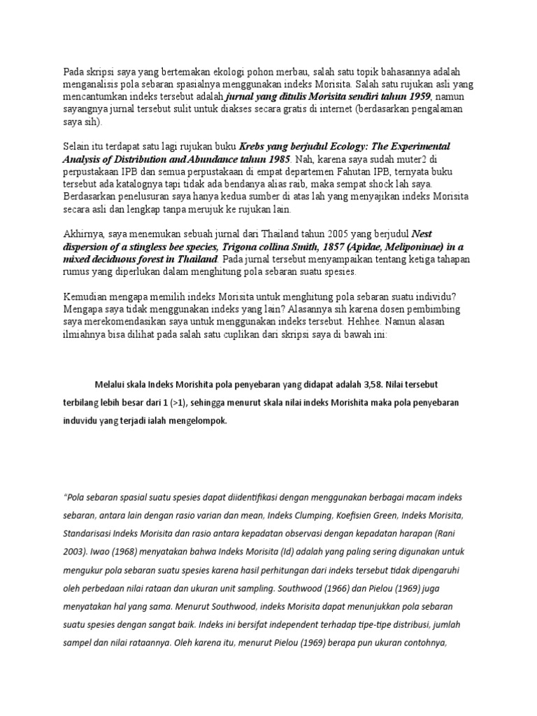 Indeks Morisitas | PDF