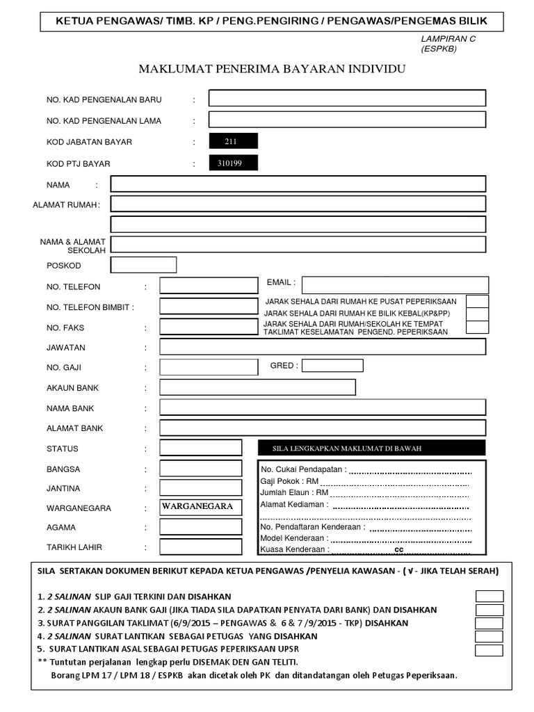 Maklumat Penerima Bayaran Individu Pdf