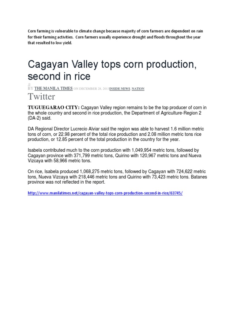 Cagayan Valley: Top Corn Producer in PH | PDF | Physical Geography ...