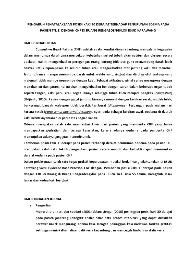 Ebp Posisi Kaki Pada Pasien CHF | PDF