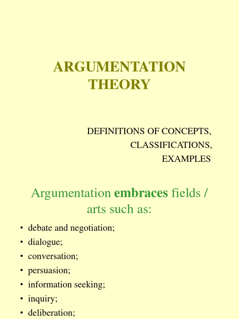 Argumentation Theory - Presentation | PDF | Argument | Fallacy