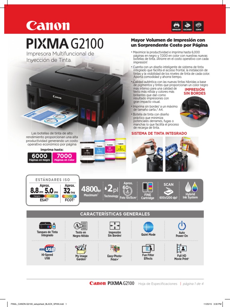 CANON Pixma G2100 Brochure | PDF | explorador de Internet ...
