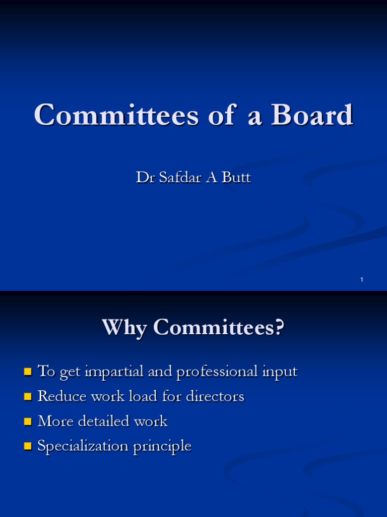 Importance of Board Committees for Corporate Governance | PDF | Audit ...