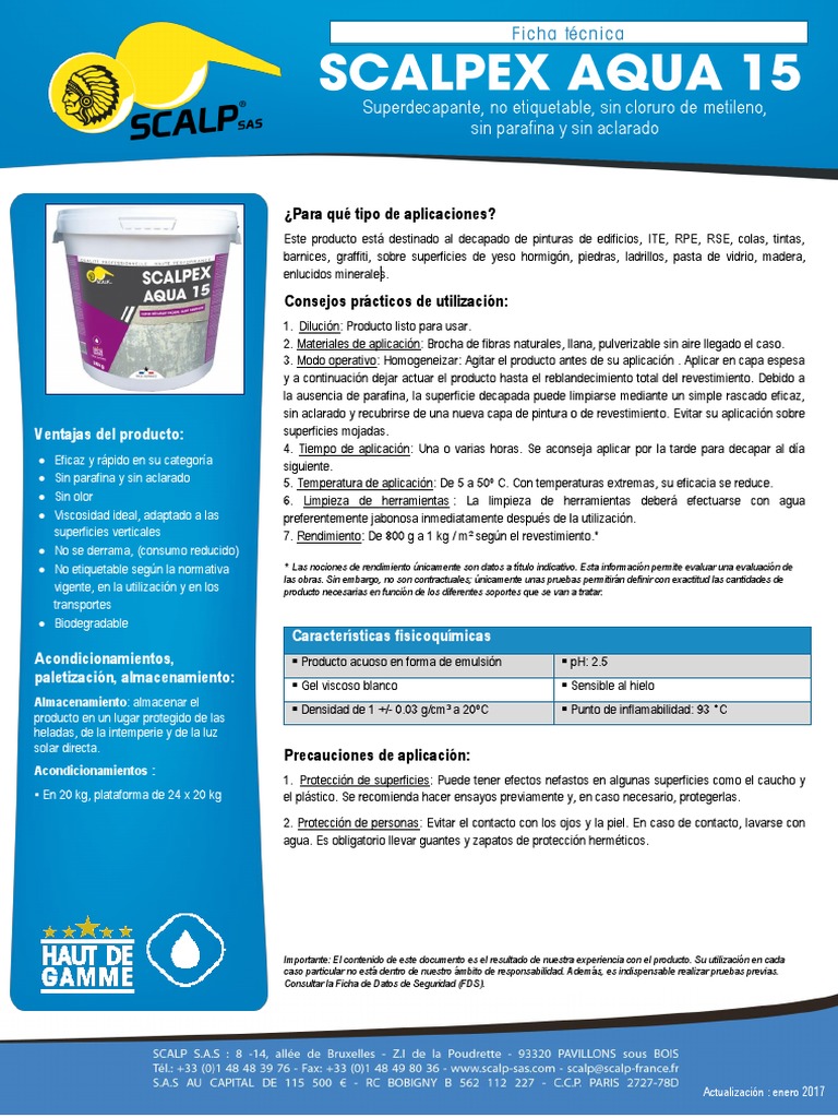 Scalpex Aqua 15 FT Es PDF | PDF | Revestimiento | Química