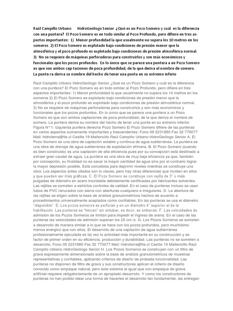 Raúl Campillo Urbano HidroGeólogo Senior | PDF | Agua | Energía y recursos
