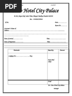 Hotel Bill Sample | PDF