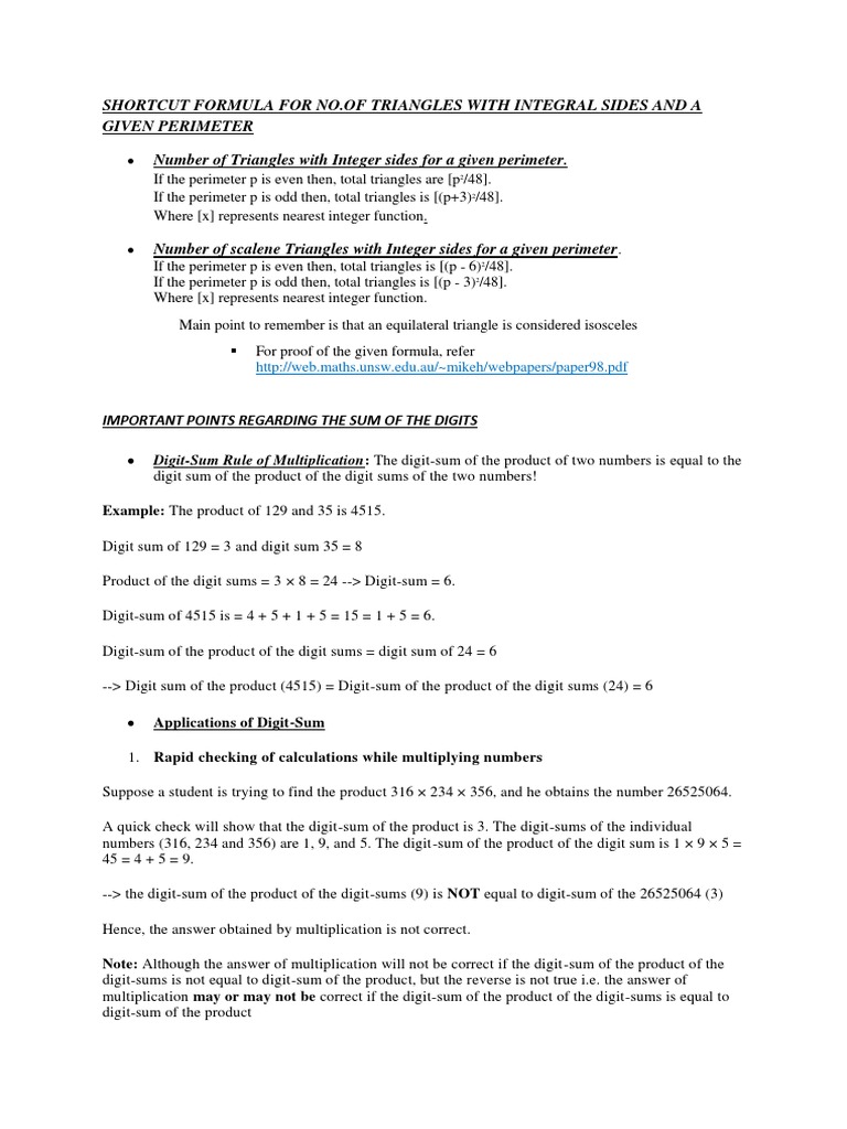 A Concise Guide to Formulas for Calculating the Number of Triangles ...