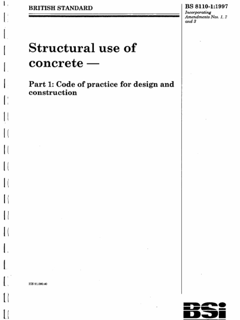 BS 8110 1997 Part 1 Structural Use of Concrete | PDF