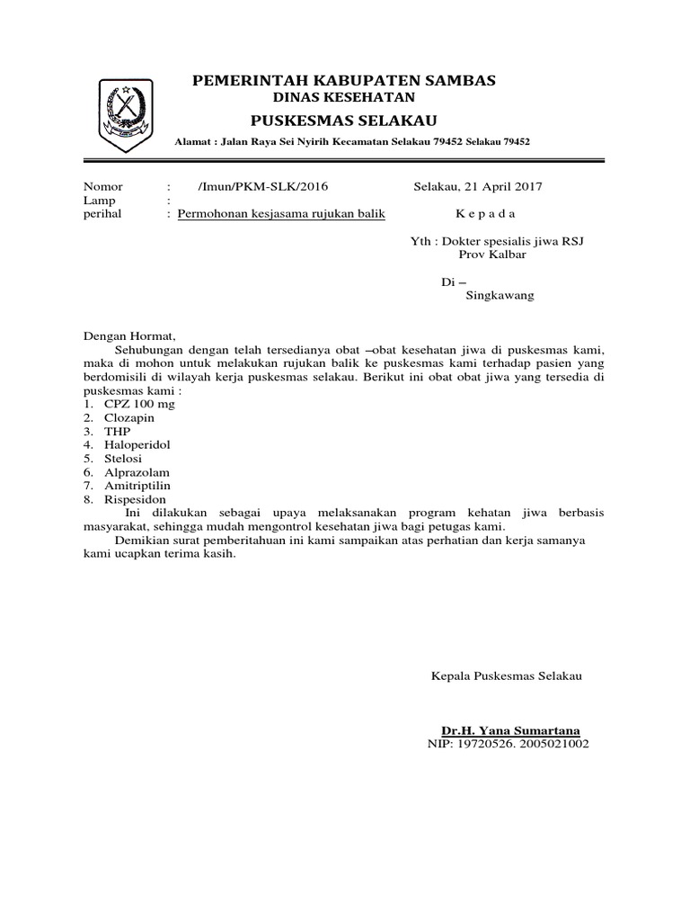 Surat Rujukan Balik | PDF