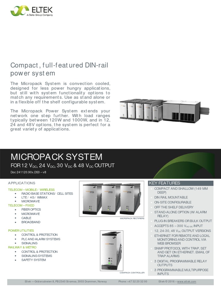 Datasheet Micropack System | PDF | Rectifier | Telecommunication