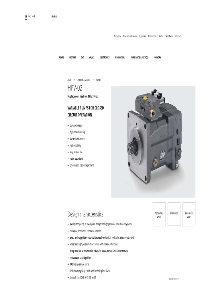 Linde - Hydraulic Pumps HPV-02 | PDF