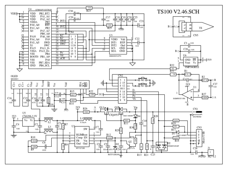 TS100 V2.46 Schematic Diagram V1.0 PDF | PDF | Rolling Stock