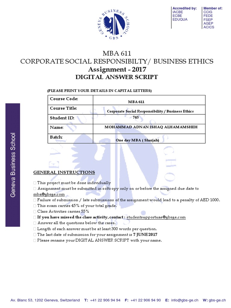Digital Answer Sheet-Csr - 2017 | PDF | Bribery | Volkswagen