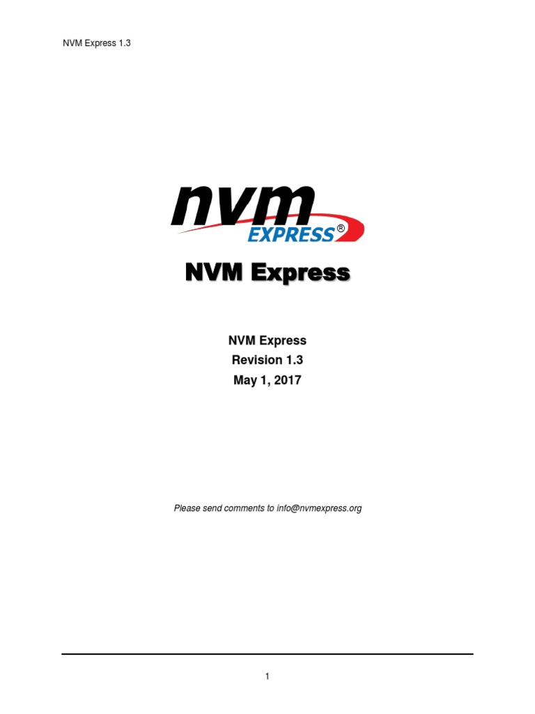NVM Express Revision 1.3 | PDF | Namespace | Computer Data Storage