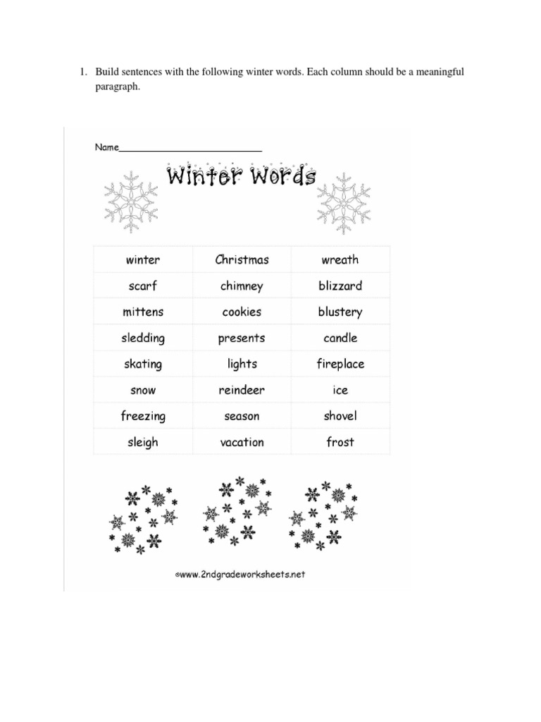 Winter Vocabulary and Conditional Exercises | PDF | Leisure