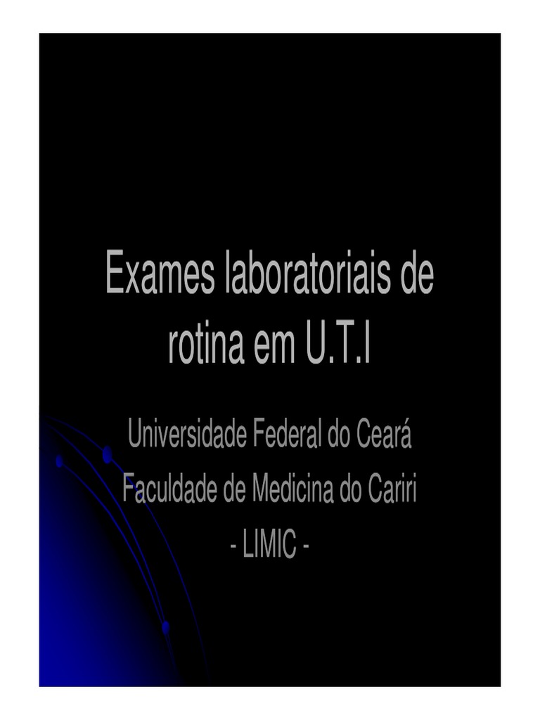 Exames Laboratoriais de Rotina em UTI PDF | PDF | Creatinina | Anemia